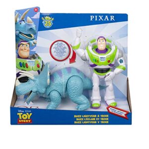 Toy Story Buzz Lightyear and Trixie 2-Pack Character Figures in True to Movie Scale, Highly Posable with Signature Expressions for Storytelling and Adventure Play