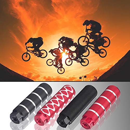 SMALL STAR Bike Pegs 2Pcs Aluminum Alloy Anti-Skid Lead Foot Bicycle Pegs 3/8 inch Axles