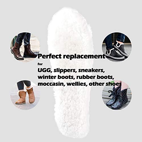 MaxW Winter Wool Insoles for Women Soft Warm Shoe Inserts Fleece Shoe Pads Replacement for Shoes Boots Slippers 8