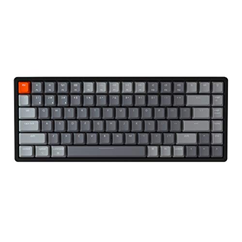 Keychron K2 Version 2 Wireless Gaming Mechanical Keyboard, Bluetooth/USB Wired Compact 84 Keys RGB LED Backlit N-Key Rollover Aluminum Frame for Mac Windows, Gateron G Pro Brown Switch