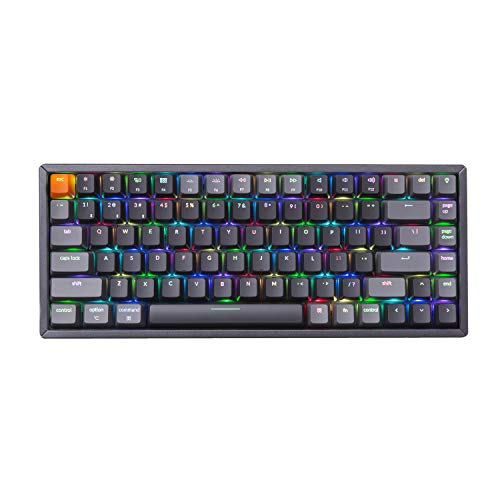 Keychron K2 Version 2 Wireless Gaming Mechanical Keyboard, Bluetooth/USB Wired Compact 84 Keys RGB LED Backlit N-Key Rollover Aluminum Frame for Mac Windows, Gateron G Pro Brown Switch