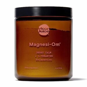 magnesi-om by moon juice | supplement for natural calm, relaxation & regularity | magnesium acetyl taurinate, magnesium gluconate, magnesium citrate, l-theanine | sugar free berry flavor (jar, 4 oz)