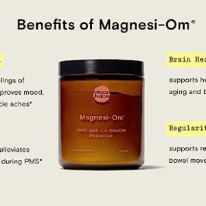 Magnesi-Om by Moon Juice | Supplement for Natural Calm, Relaxation & Regularity | Magnesium Acetyl Taurinate, Magnesium Gluconate, Magnesium Citrate, L-Theanine | Sugar Free Berry Flavor (Jar, 4 oz)