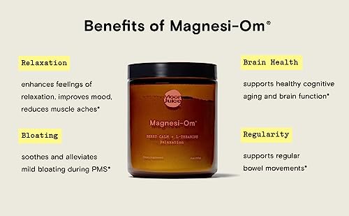 Magnesi-Om by Moon Juice | Supplement for Natural Calm, Relaxation & Regularity | Magnesium Acetyl Taurinate, Magnesium Gluconate, Magnesium Citrate, L-Theanine | Sugar Free Berry Flavor (Jar, 4 oz)