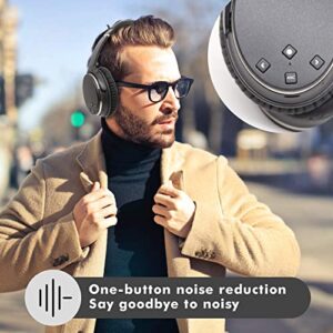 Srhythm NC35 Noise Cancelling Headphones Wireless Bluetooth 5.0, Fast Charge Over-Ear Lightweight Headset with Microphones,Mega Bass 50+ Hours’ Playtime