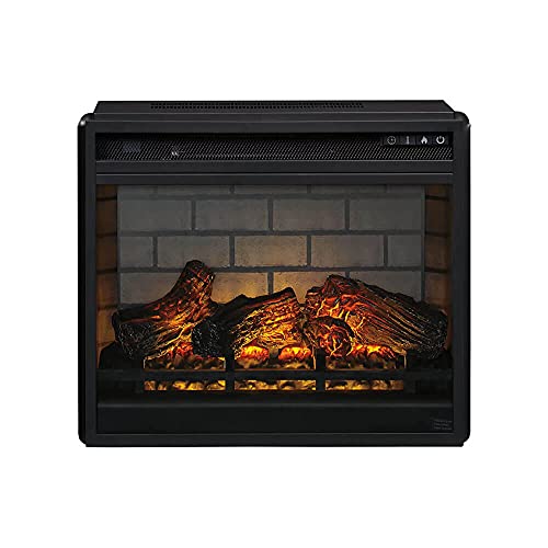 Signature Design by Ashley 24" Electric Infrared Fireplace Insert with Remote Control, Black