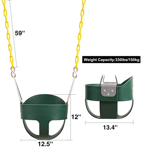 RedSwing High Back Toddler Bucket Swing Seat with Coated Chains, Heavy Duty Kids Swing Seat for Outside, Playground, Backyard, Swing Set Accessories