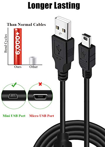 Drimoor 2 Pack 10ft PS3 Controller Charger Cable - Magnetic Ring Mini USB Data Charging Cord for PS Move Playstation 3 Wireless Controller, TI84 Plus CE, Digital Camera