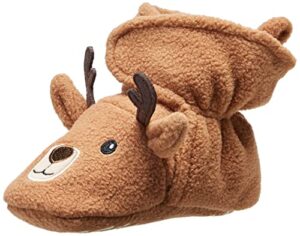 hudson baby unisex cozy fleece booties, reindeer, 12-18 months