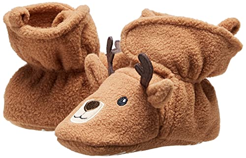 Hudson Baby Unisex Cozy Fleece Booties, Reindeer, 12-18 Months