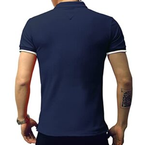 LOGEEYAR Mens Fashion Polo Shirt Short/Long-Sleeve Slim Fit Henley T-Shirts Pique Cotton Clothes