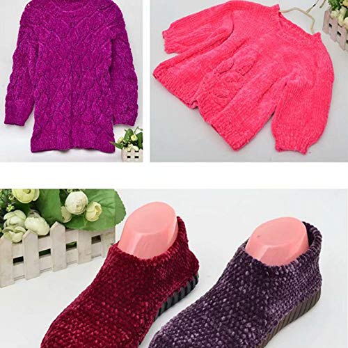 Clisil Knitting Chenille Yarn DIY Forest Biome Velvet Chenille Yarn Bulky Luxury Polyester Chenille Yarn for Crochet Hat Scarf Sweater Shawl Toy 8oz/250g