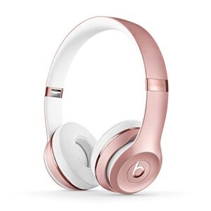 beats solo3 wireless on-ear headphones - apple w1 headphone chip, class 1 bluetooth, 40 hours of listening time, built-in microphone - rose gold (latest model)