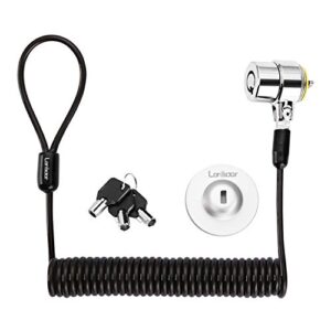 loradar security hardware cable lock kit,retractable cable lock portable keyed laptop lock 3 keys 6.2ft for monitors, laptops, macbooks, tablets, ipad,mac mini, (keyed different)