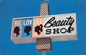 advertisement pastel colored plexiglas beauty shop sign vintage pc zd549619