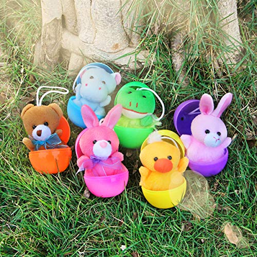 Aitbay 30 Pack Mini Plush Animals Toys Set, Cute Small Stuffed Animal Keychain Set for Party Favors, Goodie Bag Fillers, Carnival Prizes, Classroom Rewards, Kids Valentine Gift Easter Egg Filter