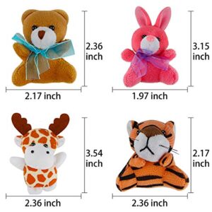 Aitbay 30 Pack Mini Plush Animals Toys Set, Cute Small Stuffed Animal Keychain Set for Party Favors, Goodie Bag Fillers, Carnival Prizes, Classroom Rewards, Kids Valentine Gift Easter Egg Filter