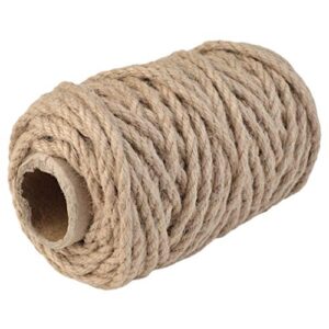 Topbuti 5mm Natural Jute Twine 100 Feet Braided Jute Rope, Crafting Twine String Thick Twine for DIY Artwork, Christmas Twine, Gift Wrapping, Gardening Applications