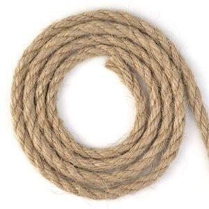 Topbuti 5mm Natural Jute Twine 100 Feet Braided Jute Rope, Crafting Twine String Thick Twine for DIY Artwork, Christmas Twine, Gift Wrapping, Gardening Applications