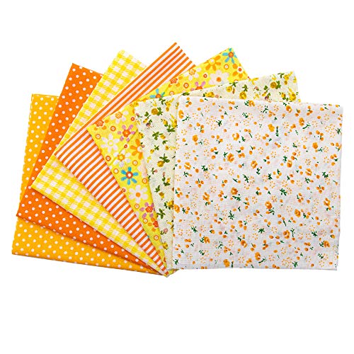 AUEAR, 35 Pack Cotton Print Fabric Bundle Squares 9.8"x9.8" Quilting Sewing Floral Precut Sheets for DIY Sewing Scrapbooking Quilting Dot Pattern (Bright Colors: Red & Blue & Yellow & Pink & Green)