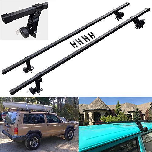 HTTMT- MT371-033- All-In-One SR1001 56" ROOF RACK SYSTEM Compatible With Most VEHICLES RAIN GUTTERS 130 LB CAPACITY [See Fitment]