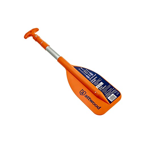 Attwood Emergency Telescoping Paddle for Boating, Collapsible, 24-inch to 54-inch, Orange