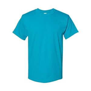 hanes comfortsoft® short sleeve t-shirt xl teal