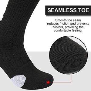 boruizhen Men's Athletic Crew Socks basketball Socks Sport Compression Cushion Socks for Running and Training (6 Pairs)