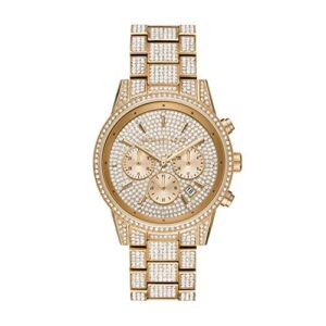 michael kors women's ritz quartz watch with stainless steel strap, gold, 20 (model: mk6747)