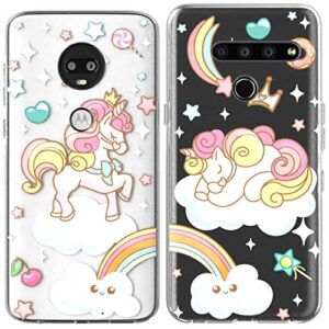 Toik Matching Couple Cases for Apple iPhone 11 Pro Xs Max Xr 10 X 8 Plus 7 6s 5s SE Cover Dream Boyfriend Anniversary Pretty Unicorns Cute Rainbow Silicone Girlfriend Apple Lightweight Sweets Print