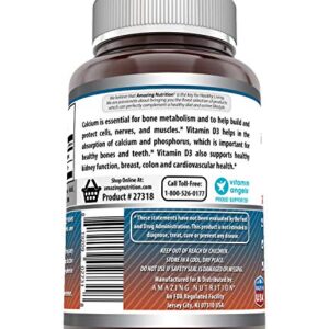 Amazing Formulas Calcium with Vitamin D3 250 Tablets Supplement | Non-GMO | Gluten Free | Made in USA