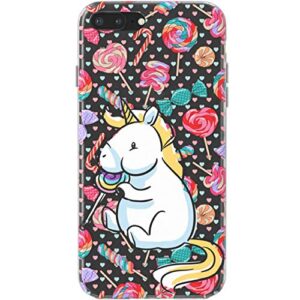 Toik Slim TPU Case for Apple iPhone 11 Pro Xs Max Xr 10 X 8 Plus 7 6s 5s SE Cover Unicorn Protective Cute Print Women Girls Funny Lightweight Clear Sweets Flexible Silicone Gift Design Chubby