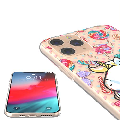 Toik Slim TPU Case for Apple iPhone 11 Pro Xs Max Xr 10 X 8 Plus 7 6s 5s SE Cover Unicorn Protective Cute Print Women Girls Funny Lightweight Clear Sweets Flexible Silicone Gift Design Chubby