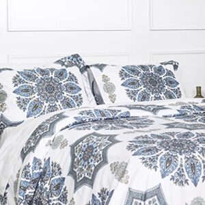 Infinity Collection - Premium Quality, Soft, Wrinkle, Fade, & Stain Resistant, Easy Care, Oversized Duvet Cover Set, King/California King, Blue