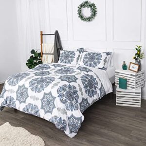 Infinity Collection - Premium Quality, Soft, Wrinkle, Fade, & Stain Resistant, Easy Care, Oversized Duvet Cover Set, King/California King, Blue