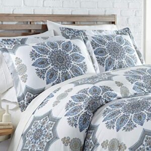 Infinity Collection - Premium Quality, Soft, Wrinkle, Fade, & Stain Resistant, Easy Care, Oversized Duvet Cover Set, King/California King, Blue