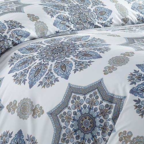 Infinity Collection - Premium Quality, Soft, Wrinkle, Fade, & Stain Resistant, Easy Care, Oversized Duvet Cover Set, King/California King, Blue