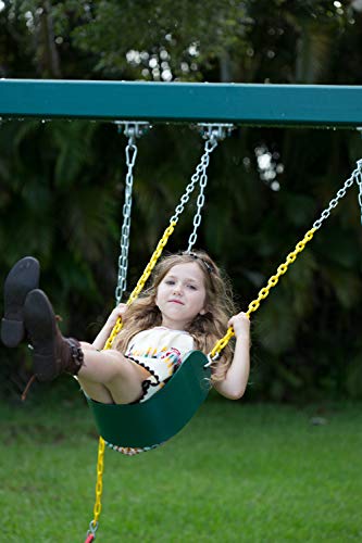 New Bounce Swing Seat - Swing Set Accessories for Outside, with Heavy Duty Rust-Proof Chain Coated in Thick Plastic for Safety and Comfort - Outdoor Replacement Swings for Kids and Adults (1 Pack)