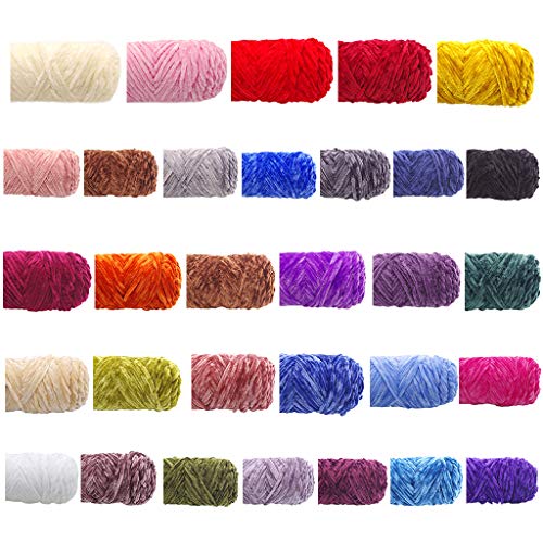 Velvet Chenille Yarn for Hand-Knitted Crochet Thread DIY Craft Scarf Sweater