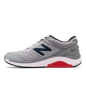 new balance men's 847 v4 walking shoe, silver mink/gunmetal, 11 wide