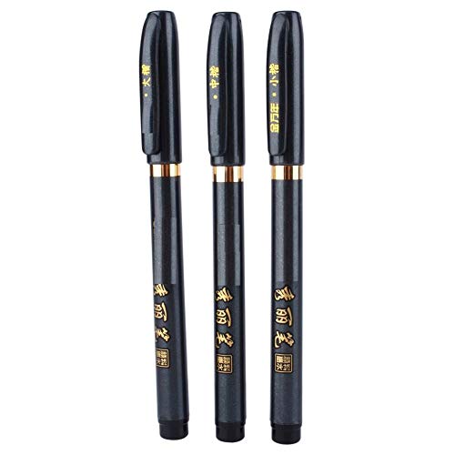 maxmartt Ink Pen 3pcs Artist Calligraphy Pen Chinese Japanese Calligraphy Shodo Brush Ink Pen Writing Drawing Craft