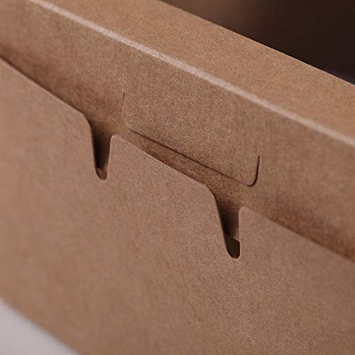 Bubbley Kraft Paper Bakery Boxes - 25-Pack Single Pastry Box 4-Inch, Packaging with Clear Display Window, Donut, Mini Cake, Pie Slice, Dessert Disposable Take-Out Container, Brown, 4 x 2.3 x 4 Inches