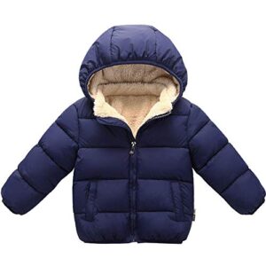 laviqk 1-7 years winter coats for toddlers baby boys girls with removable fur hooded down jacket warm fleece coat outerwear