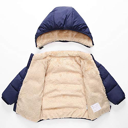 LAVIQK 1-7 Years Winter Coats for Toddlers Baby Boys Girls with Removable Fur Hooded Down Jacket Warm Fleece Coat Outerwear