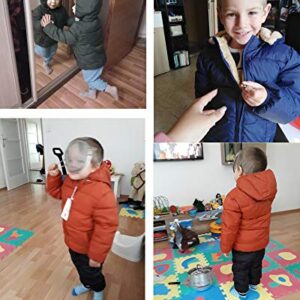 LAVIQK 1-7 Years Winter Coats for Toddlers Baby Boys Girls with Removable Fur Hooded Down Jacket Warm Fleece Coat Outerwear