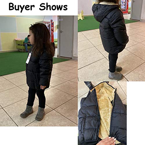 LAVIQK 1-7 Years Winter Coats for Toddlers Baby Boys Girls with Removable Fur Hooded Down Jacket Warm Fleece Coat Outerwear