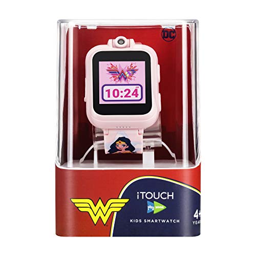 Wonder Woman PlayZoom Kids Smartwatch - Video and Camera Selfies Music Learning Educational Fun Interactive Games Touch Screen Sport Digital Watch Birthday Gift for Kids Toddlers Boys Girls Fun Prints