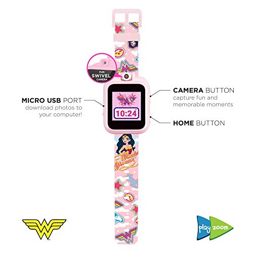 Wonder Woman PlayZoom Kids Smartwatch - Video and Camera Selfies Music Learning Educational Fun Interactive Games Touch Screen Sport Digital Watch Birthday Gift for Kids Toddlers Boys Girls Fun Prints