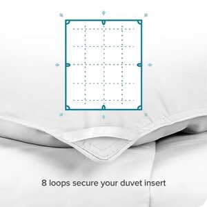 Bare Home Duvet Insert Comforter - Full Size - 8 Duvet Loops - Goose Down Alternative - Ultra-Soft - Premium 1800 Series - All Season Warmth - Bedding Comforter (Full, White)