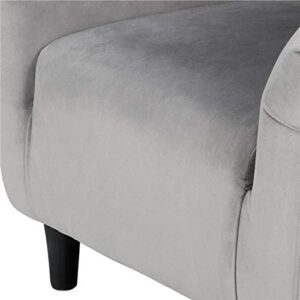 Yaheetech Velvet Comfy Accent Chairs Tufted Modern Barrel Chair with Soft Padded for Living Room/Waiting Room/Bedroom, Light Grey, Set of 2